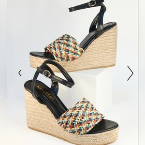 KAYLEEN By Los Angeles | Shoes | Nib Modcloth Kayleen Rainbow Woven ...